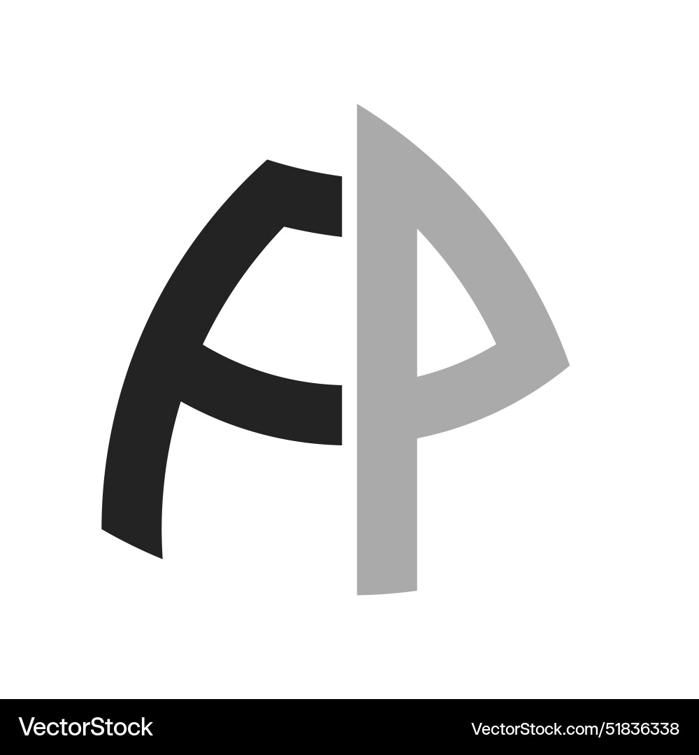 Modern creative fp logo design letter icon Vector Image