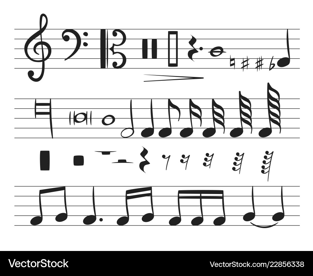 Music notes for decoration design Royalty Free Vector Image