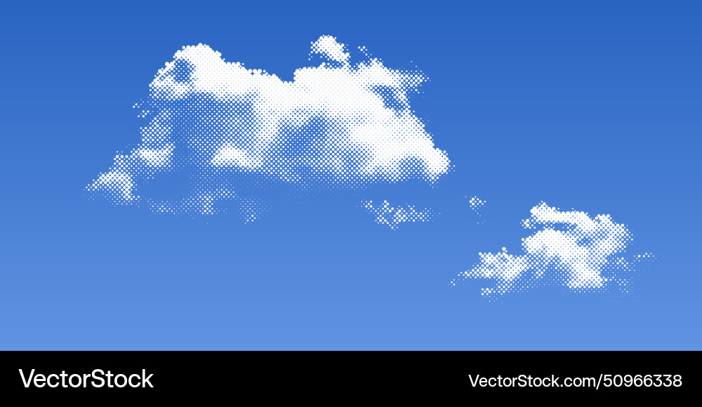 Raster clouds in the blue sky Royalty Free Vector Image