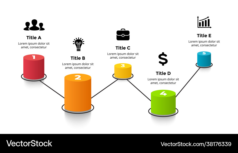 3d roadmap perspective infographic Royalty Free Vector Image