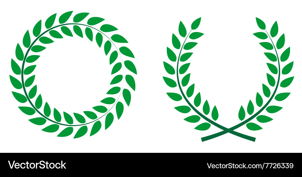 Award laurel wreath winner leaf label symbol Vector Image