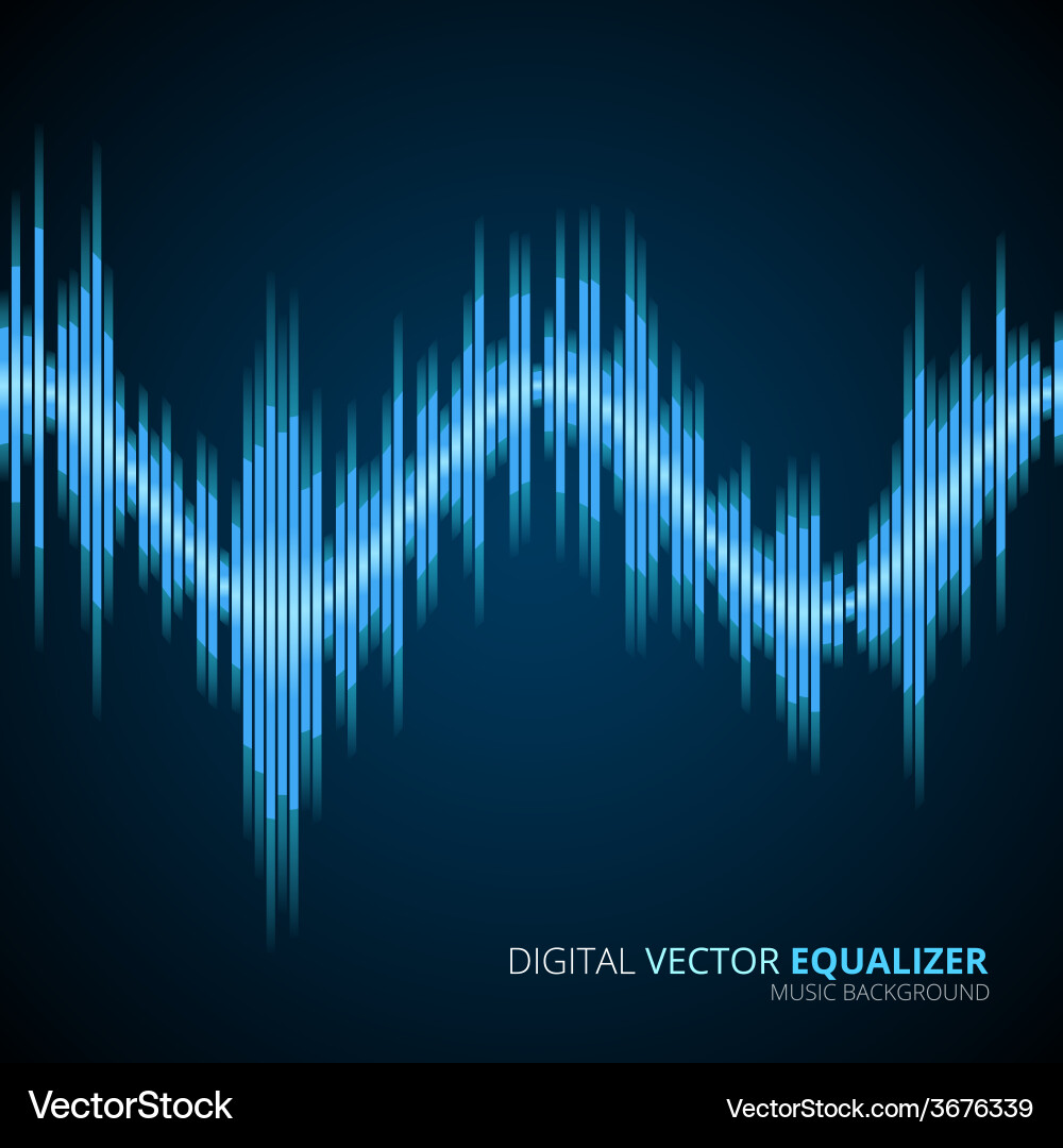 Blue sound wave Royalty Free Vector Image - VectorStock