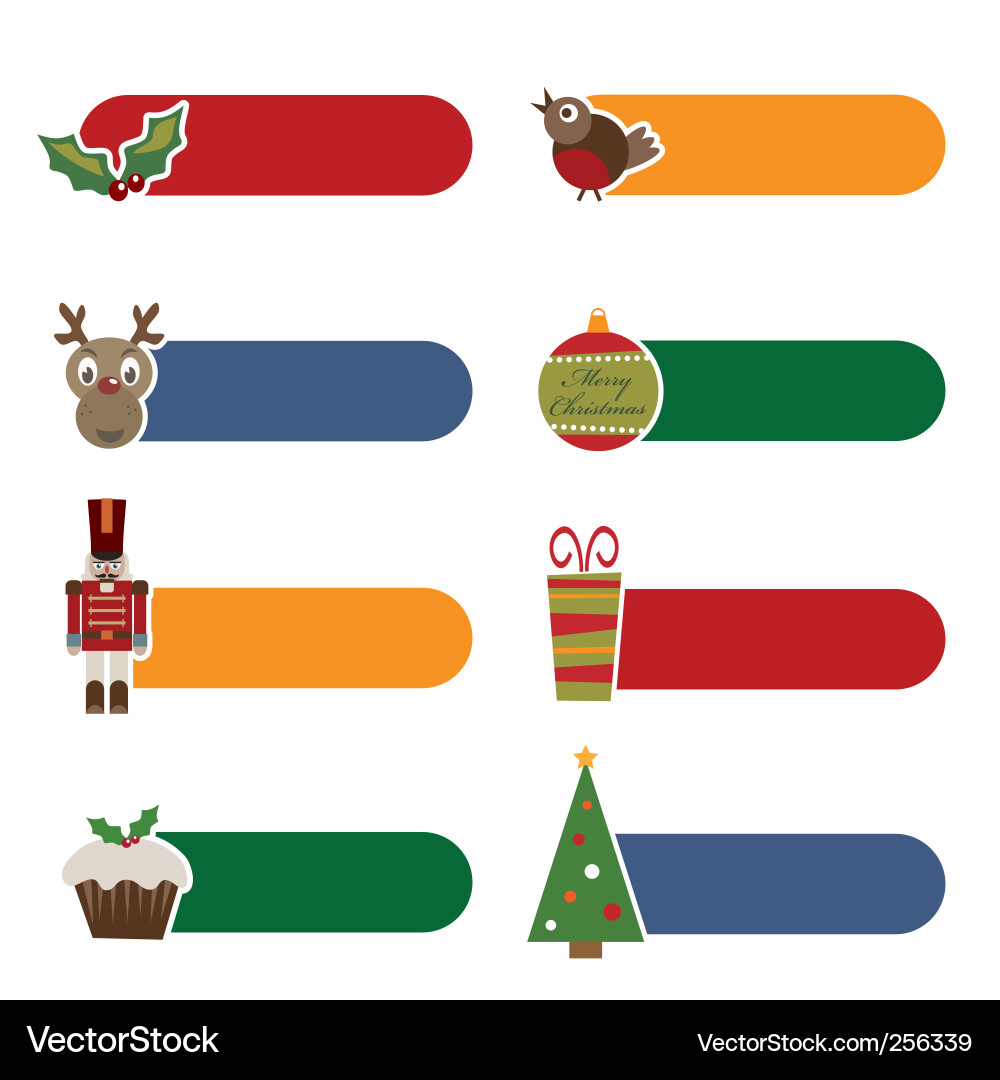 Christmas tabs Royalty Free Vector Image - VectorStock