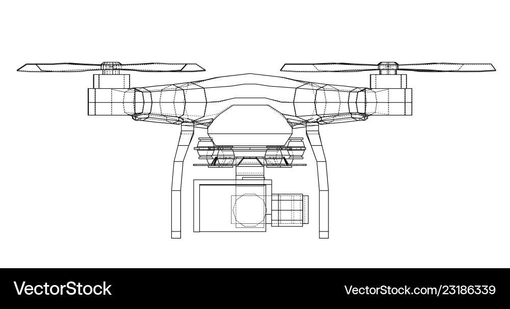 Drone concept rendering of 3d Royalty Free Vector Image