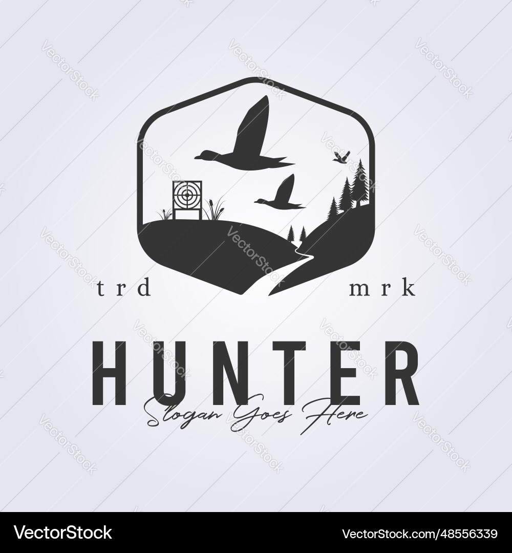 Duck hunt logo symbol icon sign template Vector Image