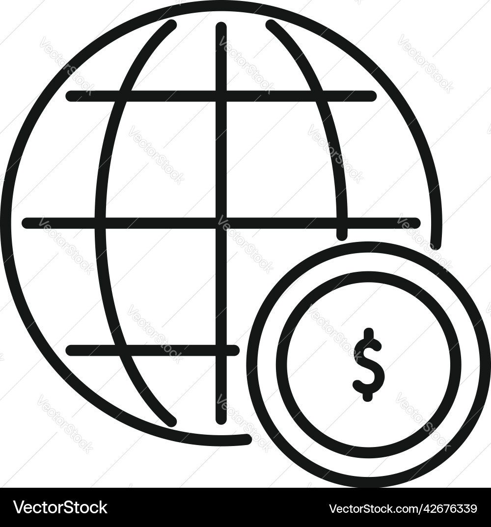 Global monetize icon outline mobile money Vector Image Global monetize icon outline mobile money Vector Image
