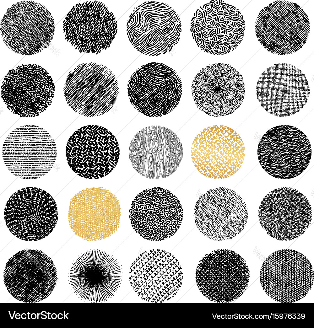 Hand drawn circle textures Royalty Free Vector Image