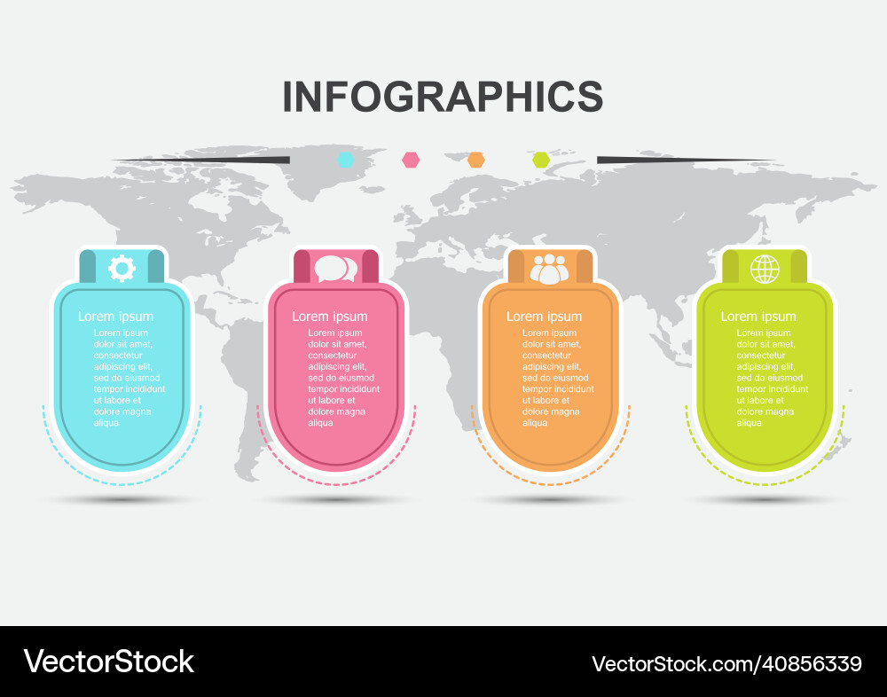 Infographic design 4 element banners with shadow Vector Image