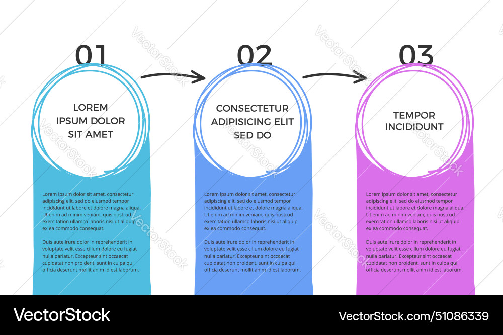 Infographic template with 3 elements Royalty Free Vector
