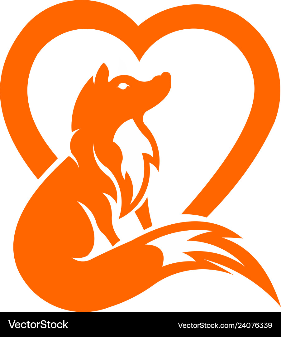 Love fox logo Royalty Free Vector Image - VectorStock