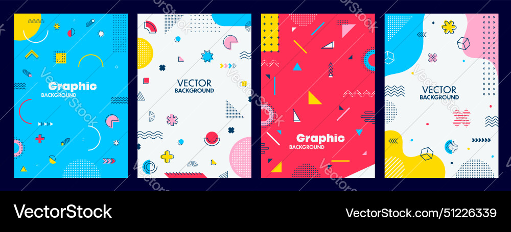 Modern abstract posters geometric memphis shapes Vector Image