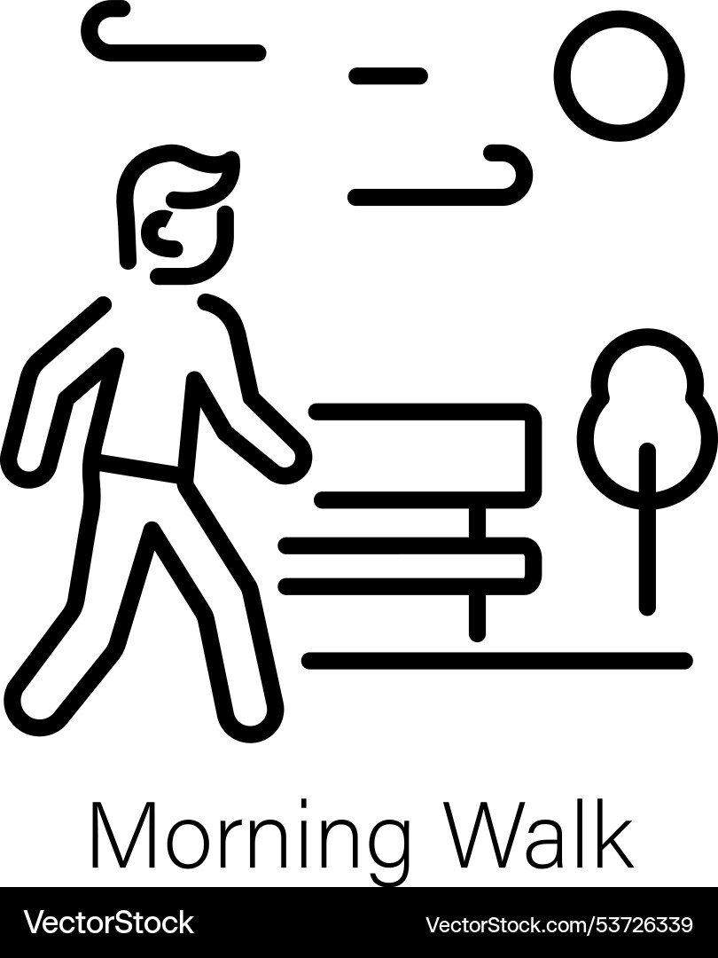 Morning walk Royalty Free Vector Image - VectorStock