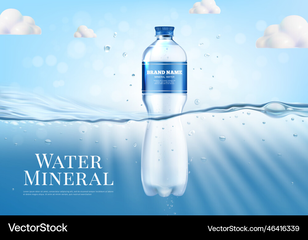 Realistic detailed 3d mineral water plastic bottle Realistic detailed 3d mineral water plastic bottle