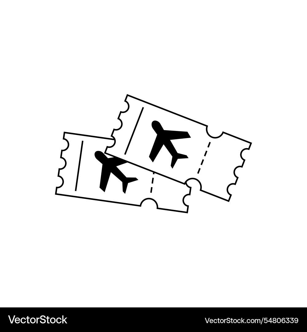 Two boarding tickets with airplane icons Vector Image