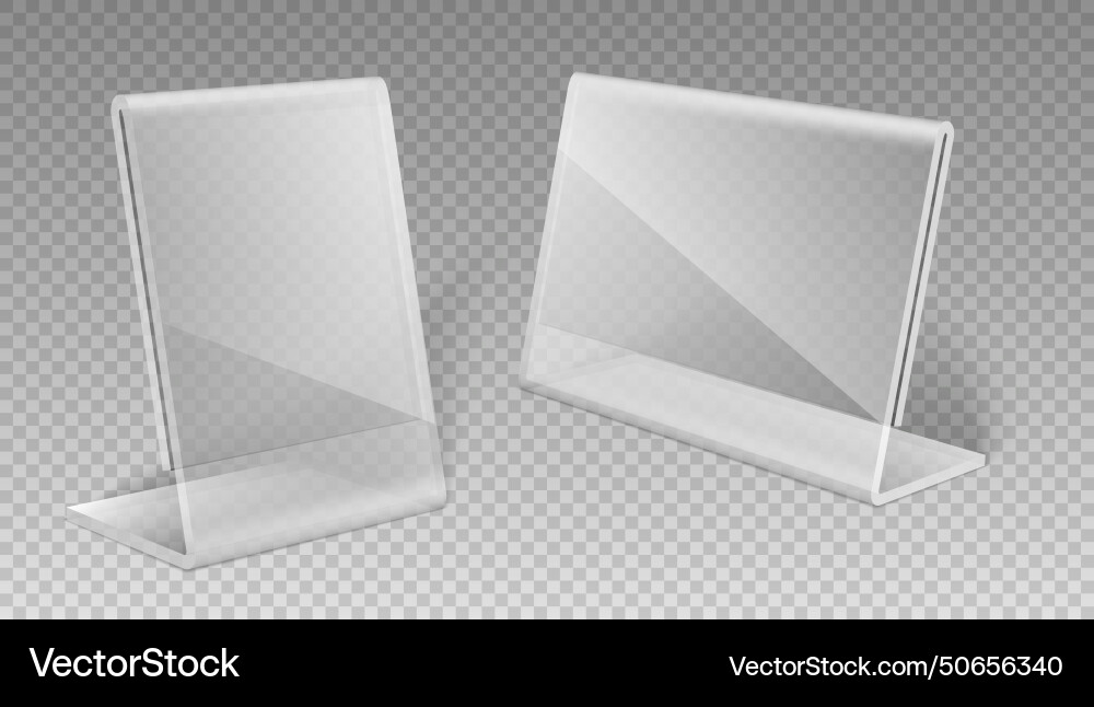 3d acrylic or plastic table display stand holder Vector Image