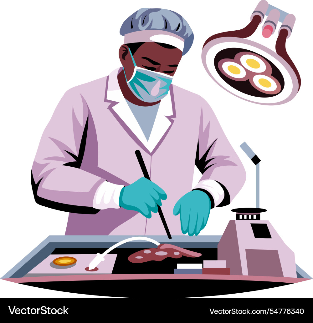 A flat of professional surgeon Royalty Free Vector Image