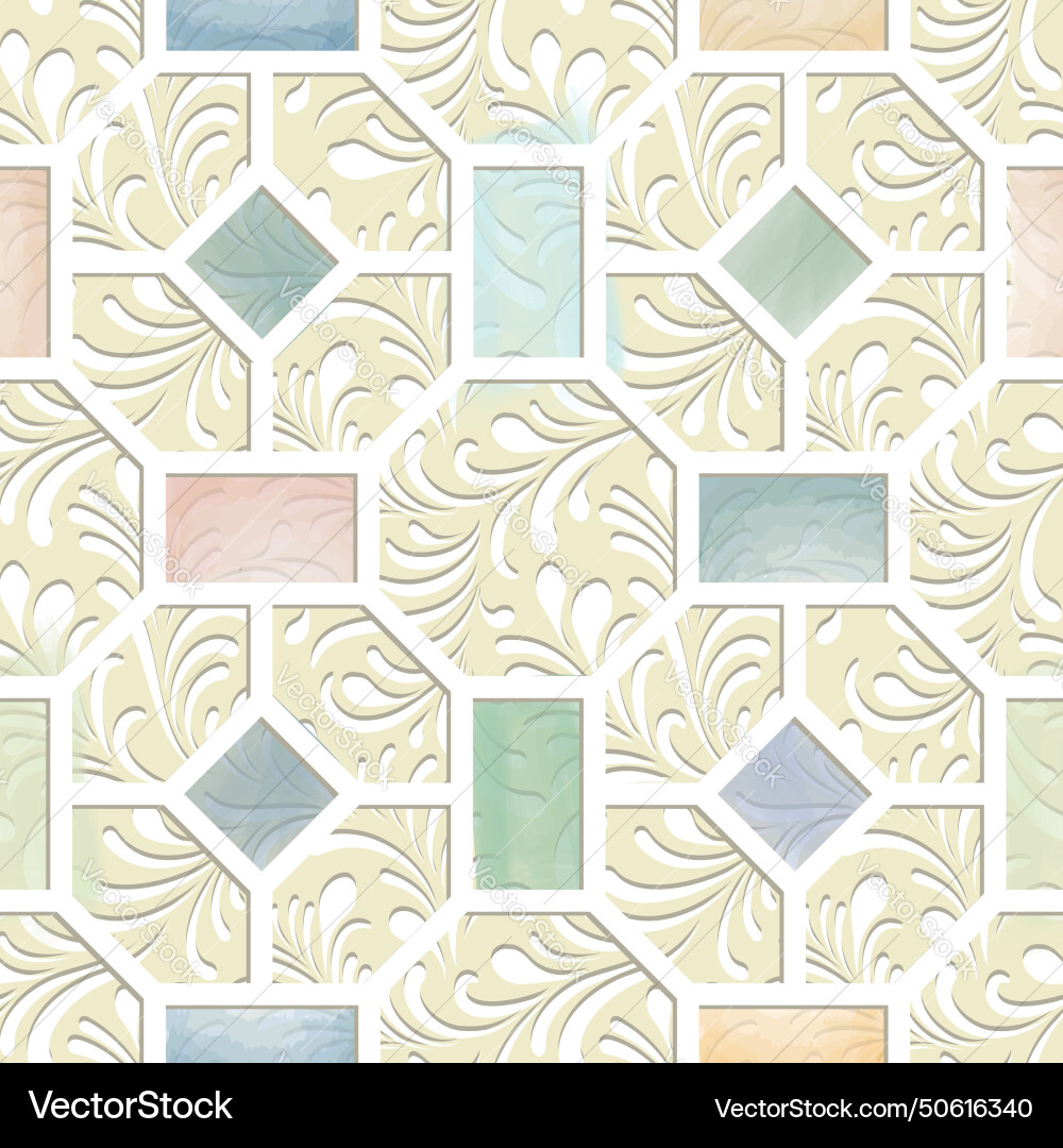 Abstract arabesque seamless pattern artistic line Vector Image