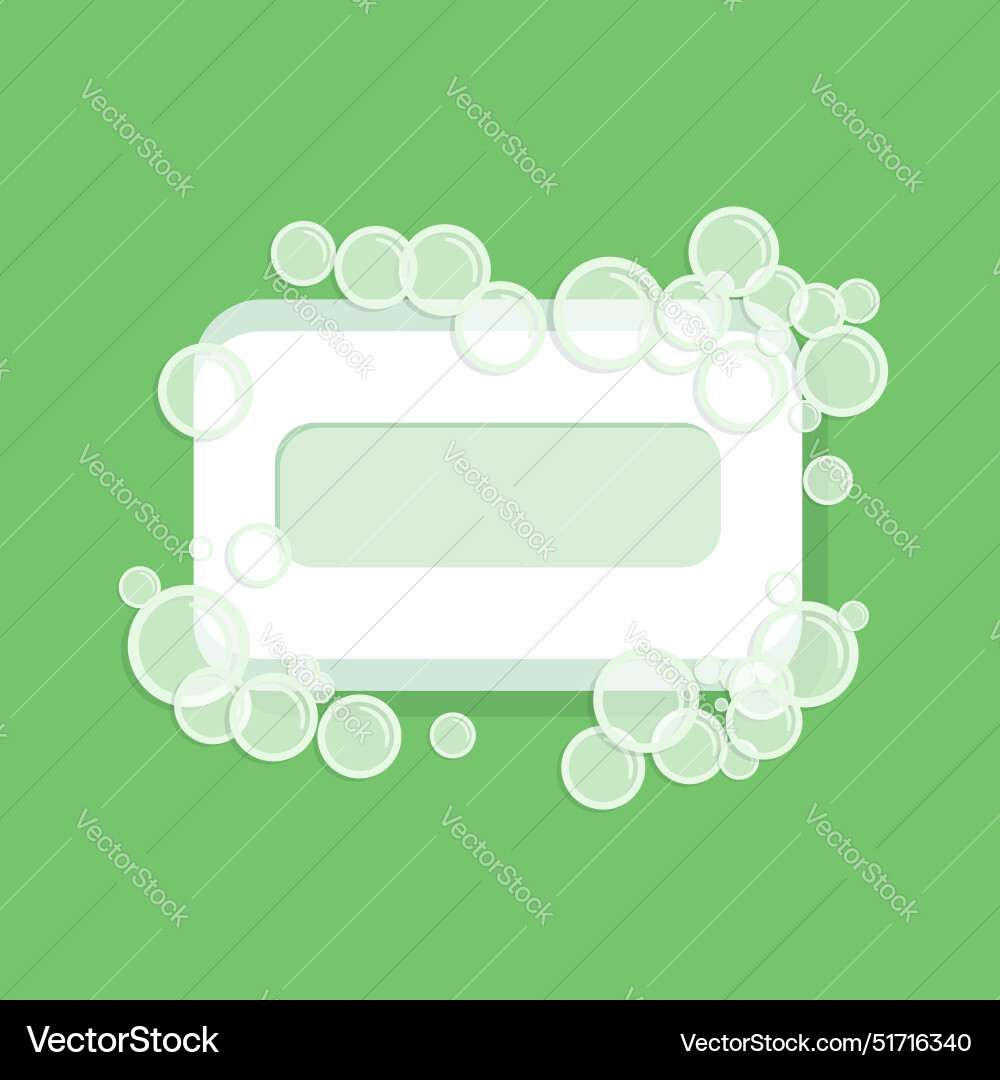 Bar of soap with foam icon in flat style cosmetic Vector Image
