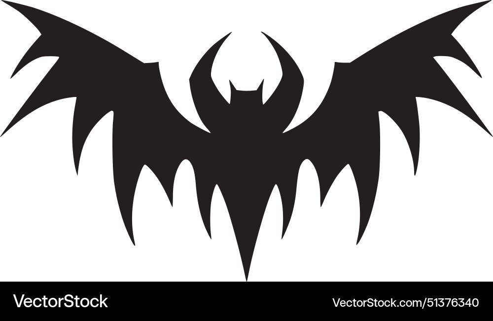 Bat - black and white Royalty Free Vector Image