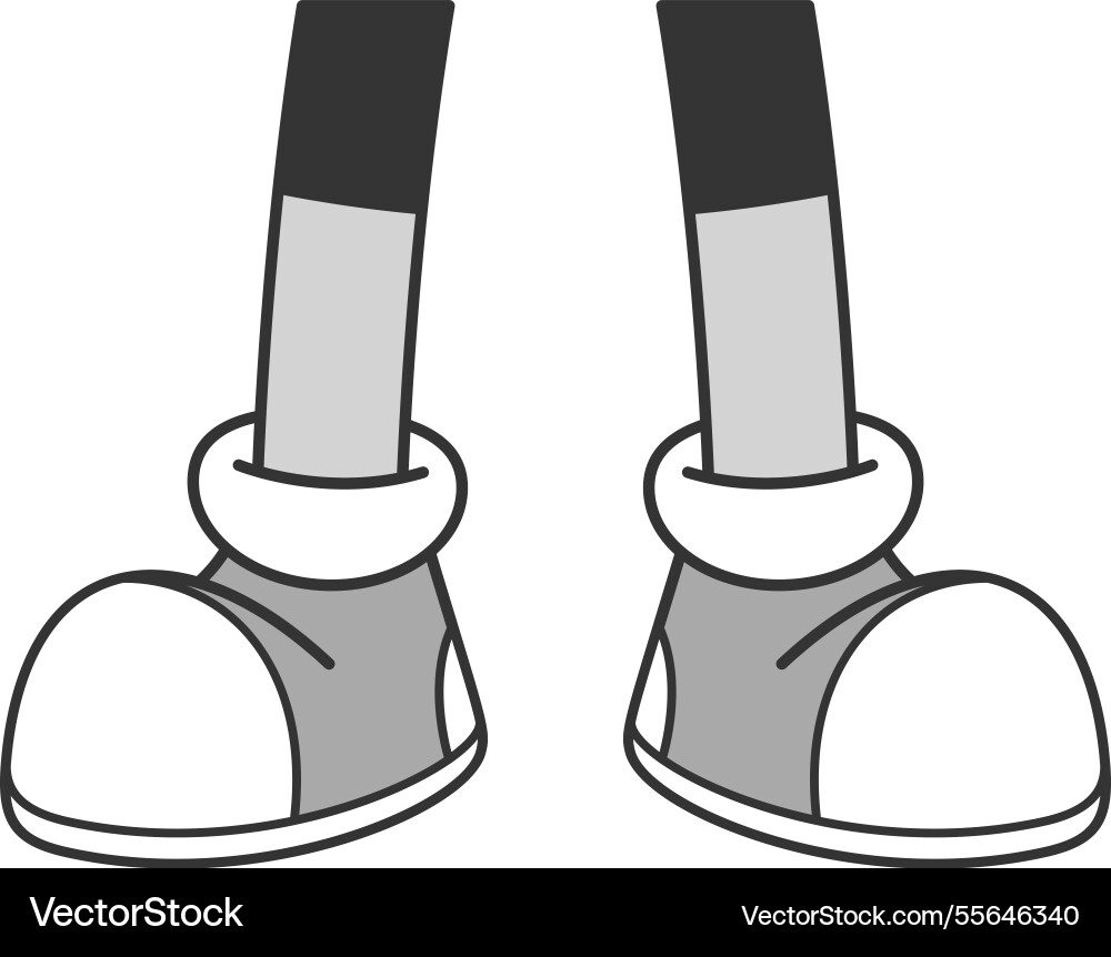 Cartoon character legs retro doodle Royalty Free Vector
