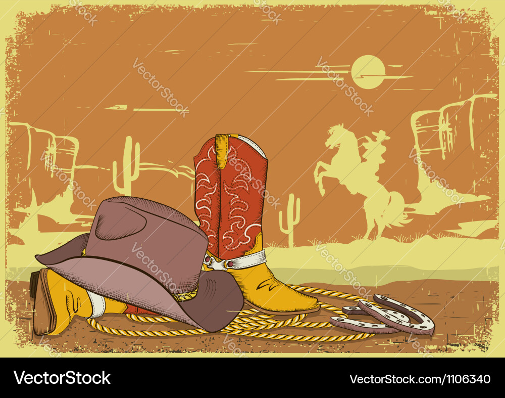 Cowboy background Royalty Free Vector Image - VectorStock