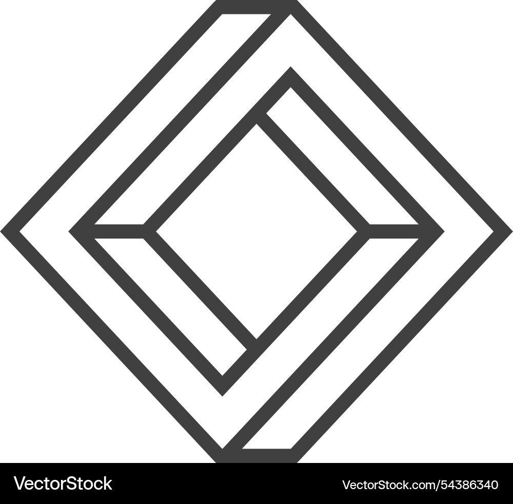 Geometric illusion figure creative impossible Vector Image