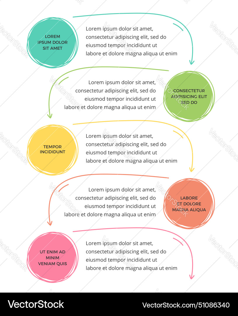 Infographic template with 5 elements Royalty Free Vector