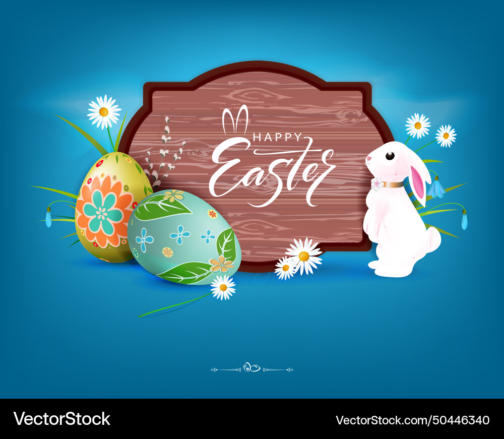 Isolated with a cute easter bunny Royalty Free Vector Image