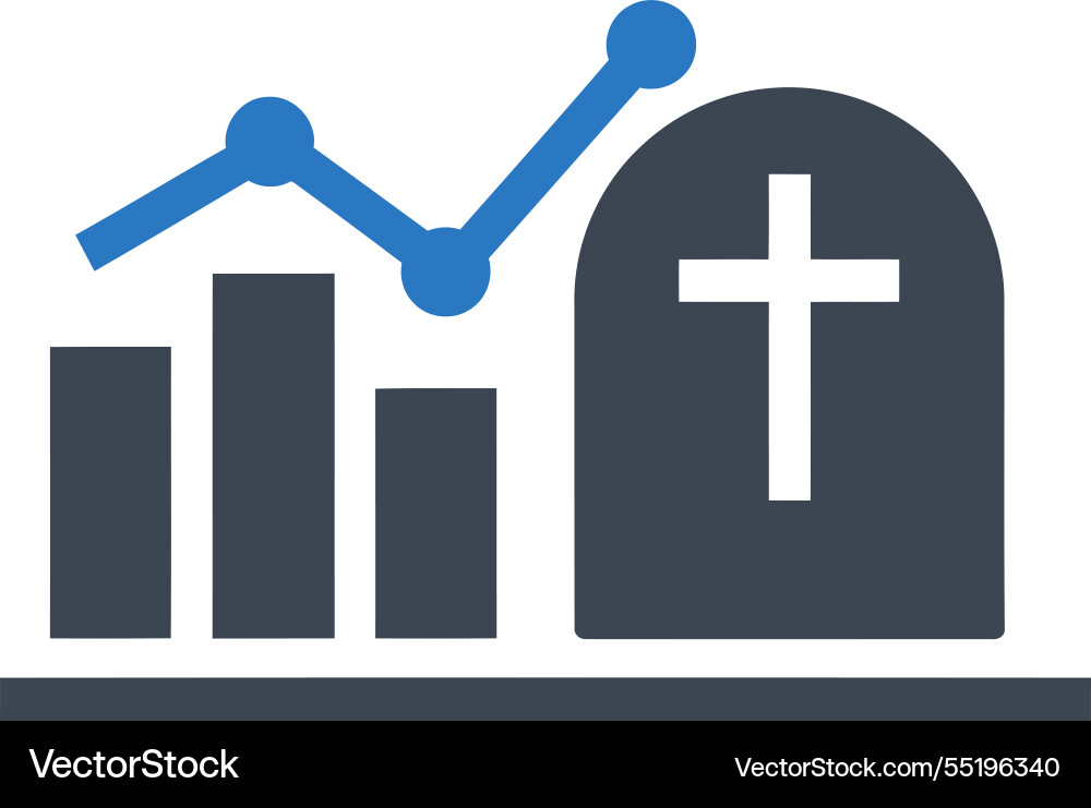 Mortality analysis icon Royalty Free Vector Image