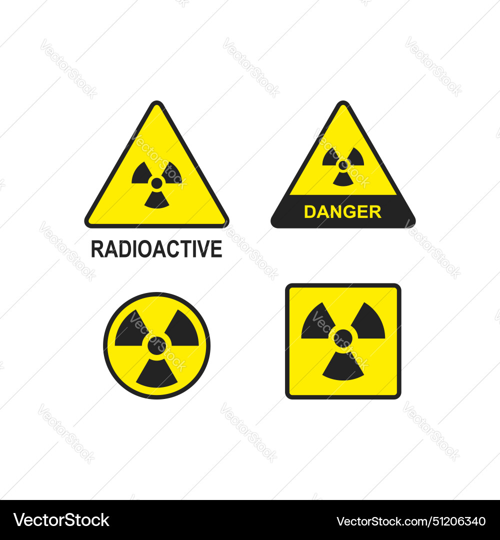 Radioactive sign set Royalty Free Vector Image