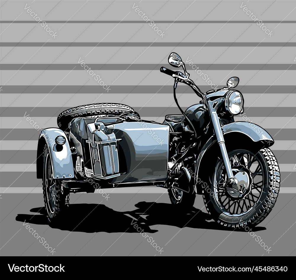 Retro motorcycle side car template Royalty Free Vector Image
