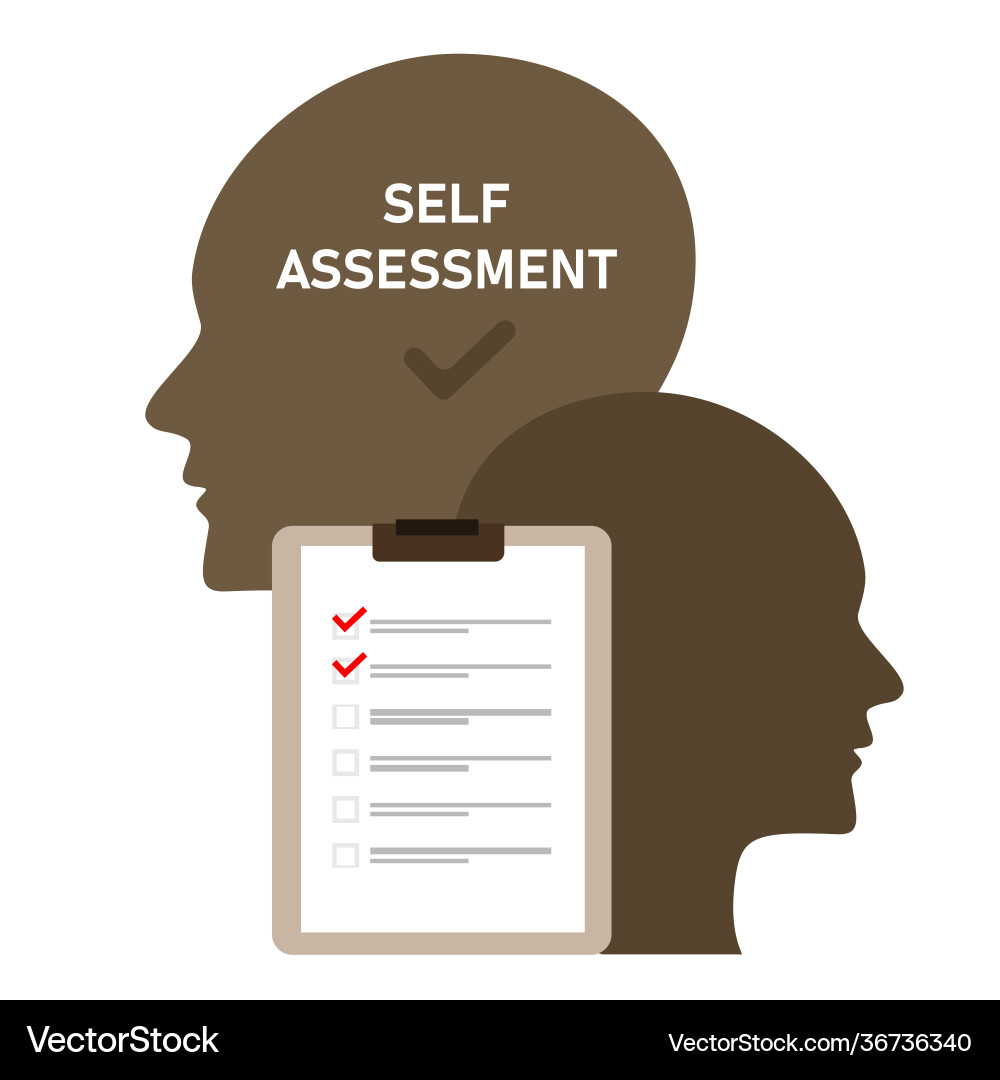 Self assessment concept personal review check Vector Image