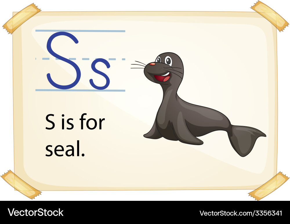 A letter s for seal Royalty Free Vector Image - VectorStock