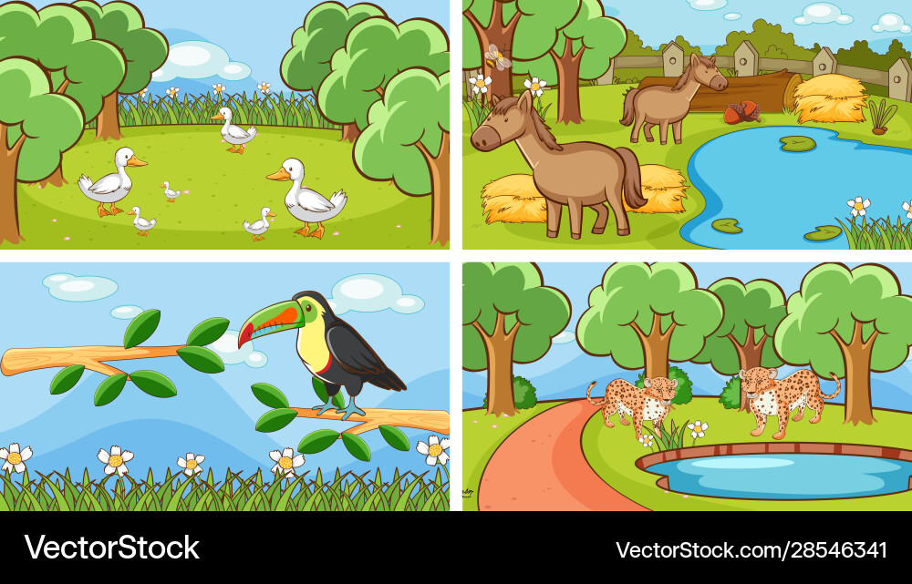 Background scenes animals in wild Royalty Free Vector Image