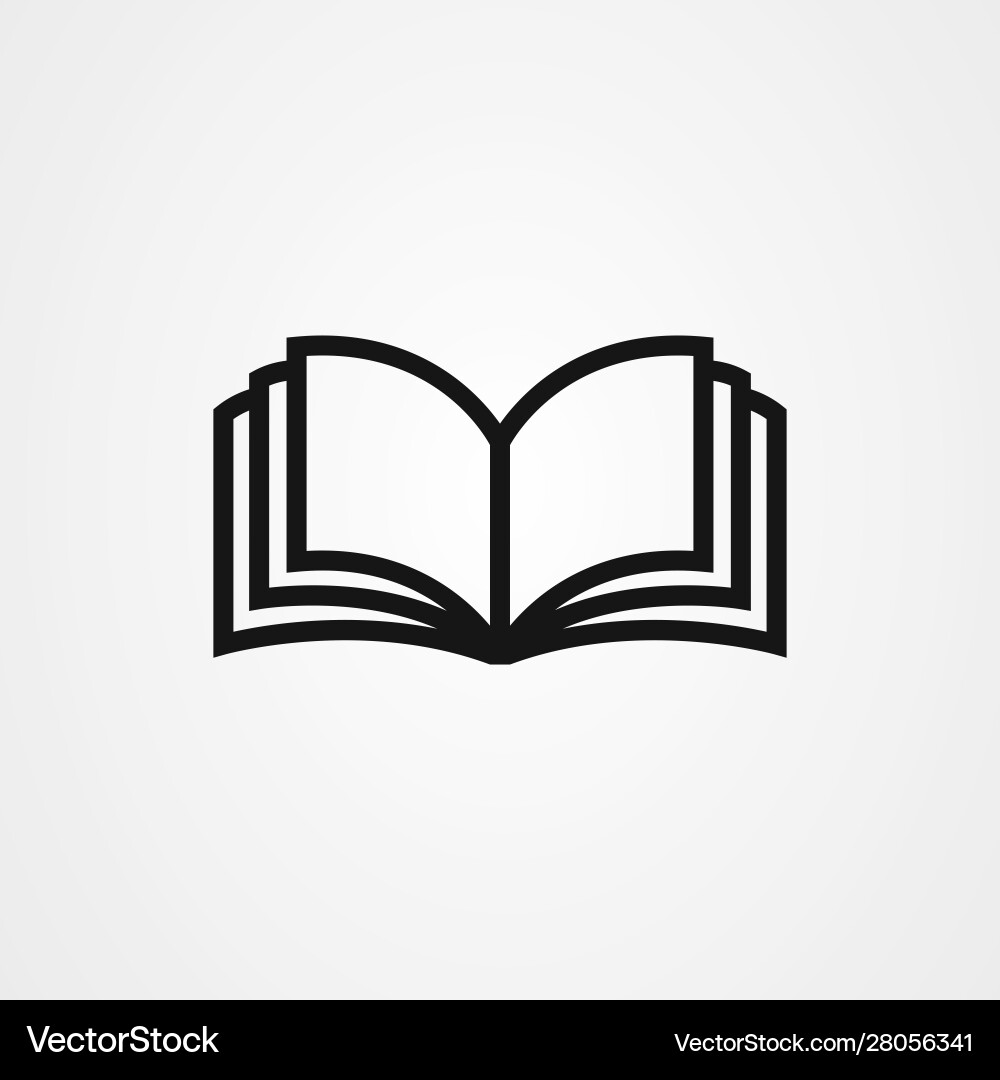 Book icon logo design Royalty Free Vector Image