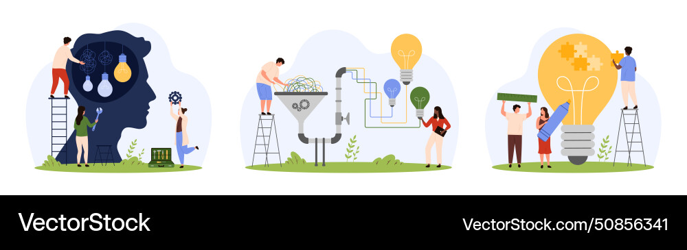 Creative ideas insight and solution search Vector Image