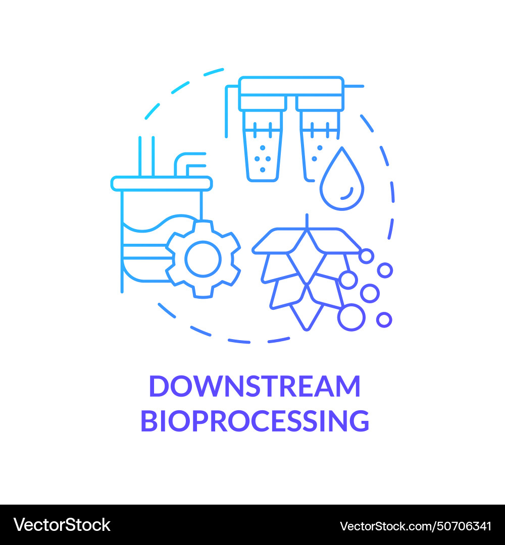 Downstream bioprocessing blue gradient concept Vector Image