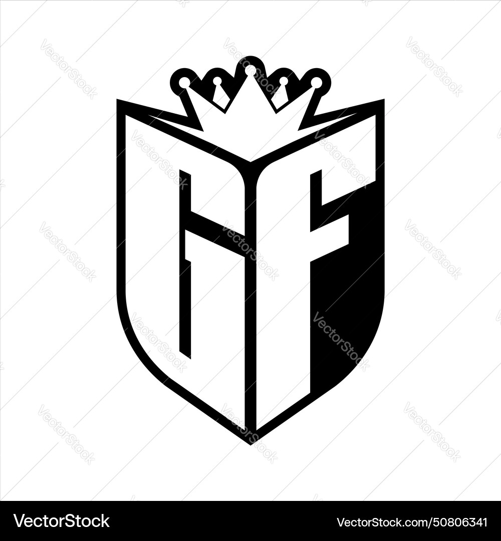 Gf letter bold monogram with shield shape Vector Image
