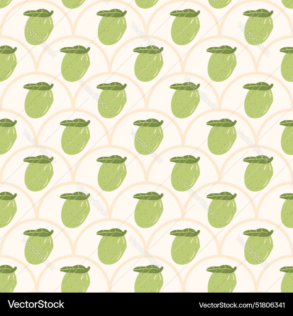 Guava seamless pattern tropical ripe fruit repeat Vector Image