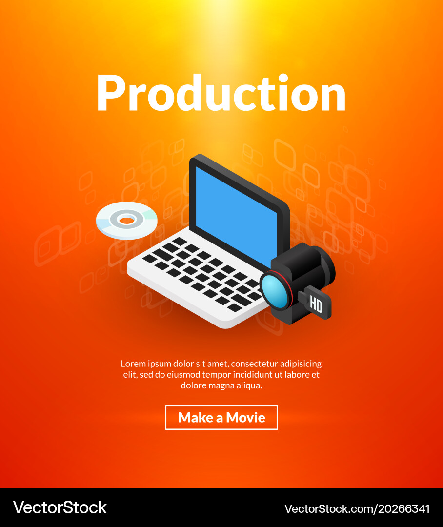 Isometric Production Poster Royalty Free Vector Image