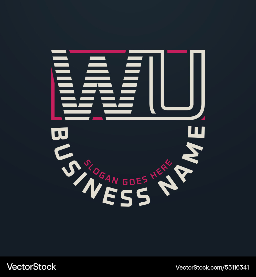 Letter wu premium logo design modern business Vector Image