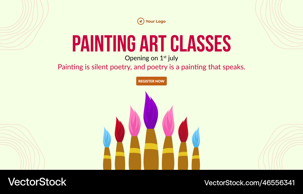 Painting art classes landscape banner design Vector Image