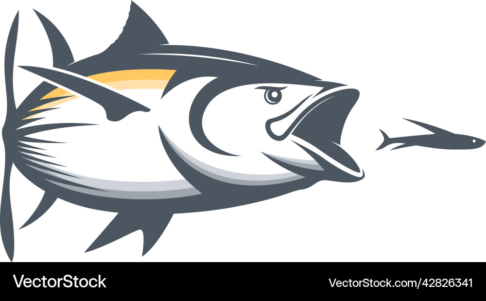 Tuna fish fishing template Royalty Free Vector Image