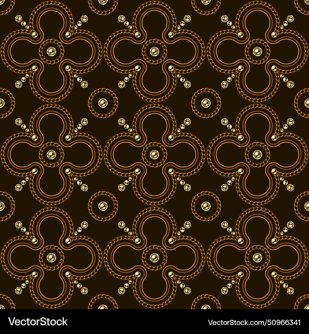 Victorian jewelry pattern with golden chains beads