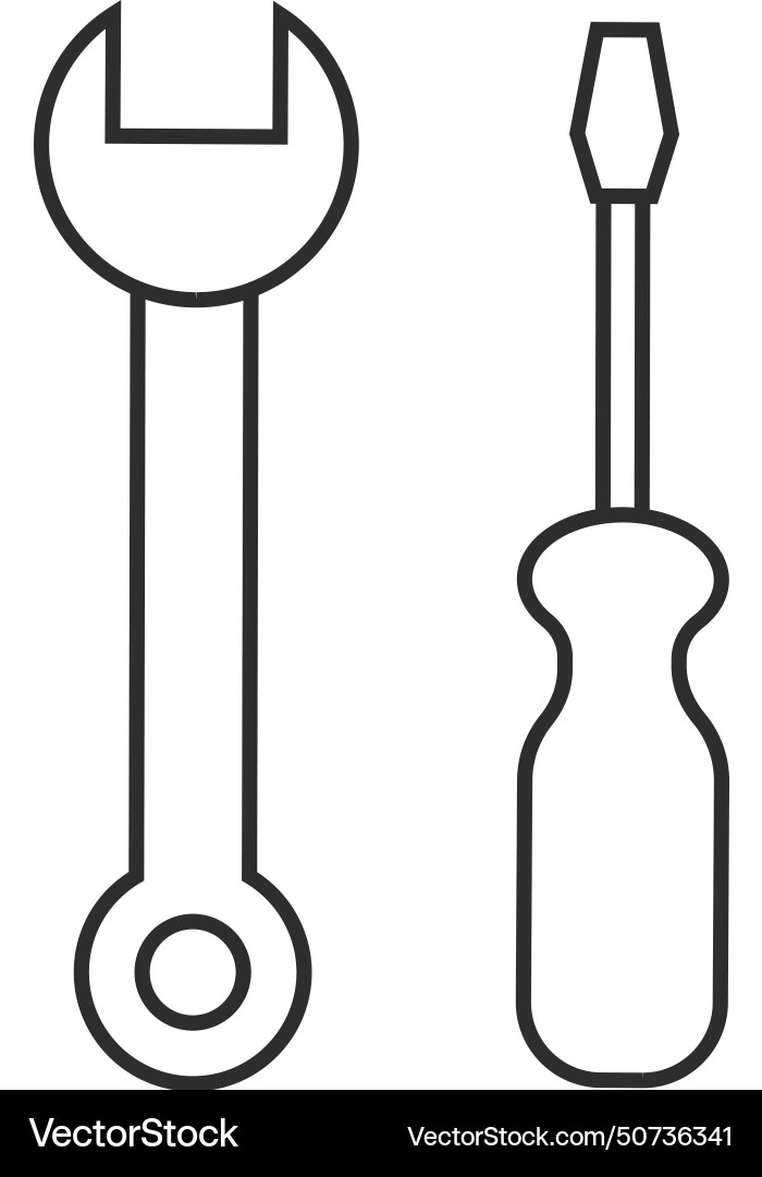 Wrench and screwdriver icon tools symbol repair Vector Image