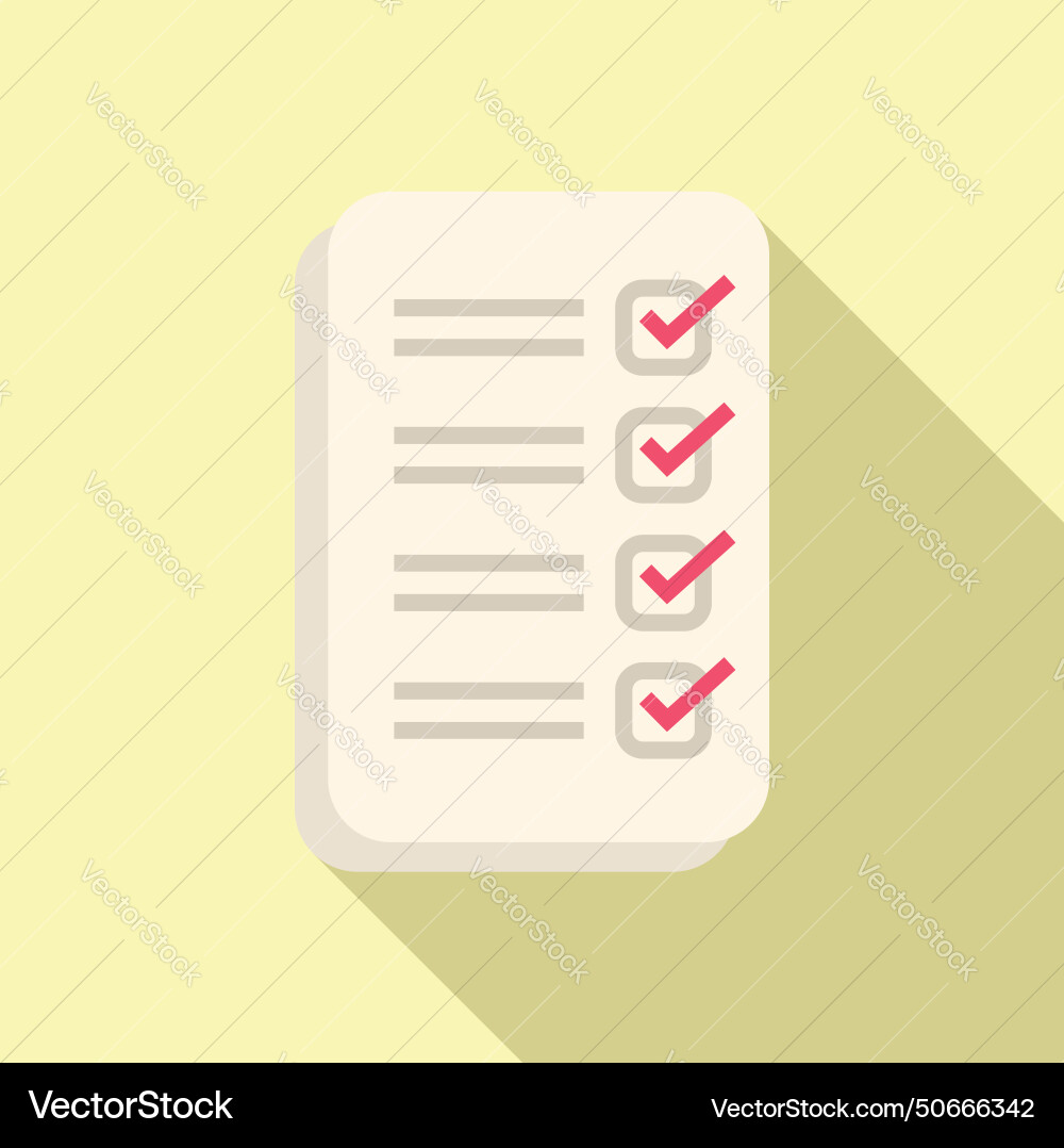 Approved clipboard registration icon flat Vector Image