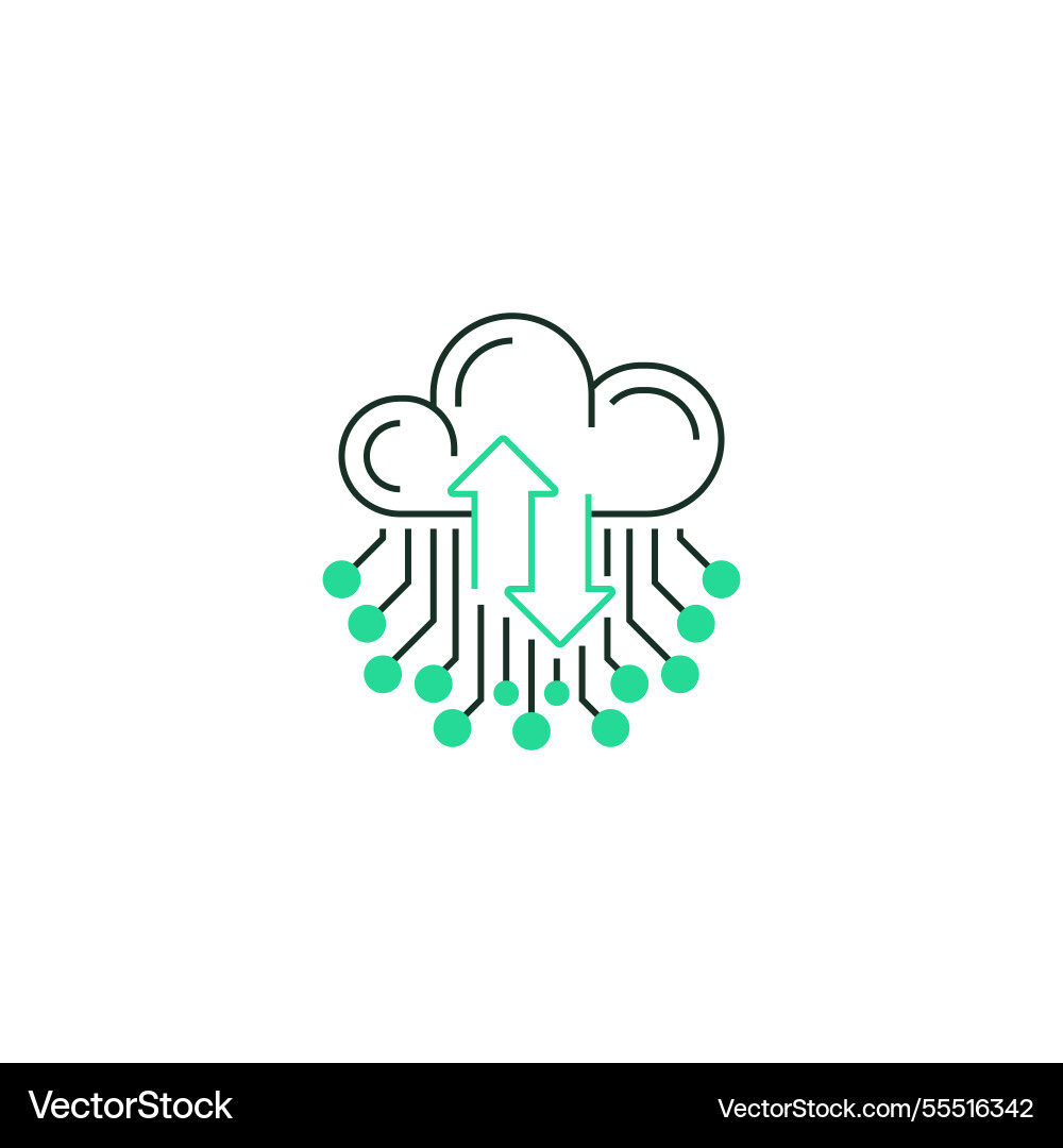 Cloud failover line icon linear style sign Vector Image
