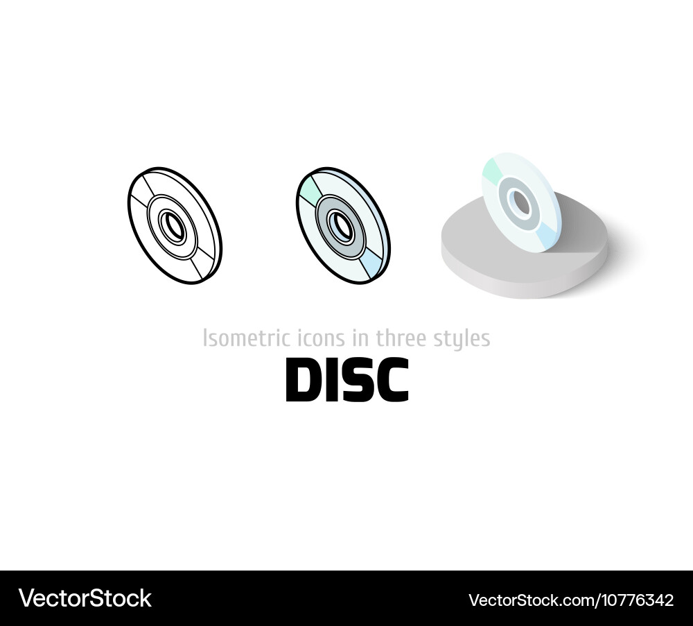 Disc icon in different style Royalty Free Vector Image