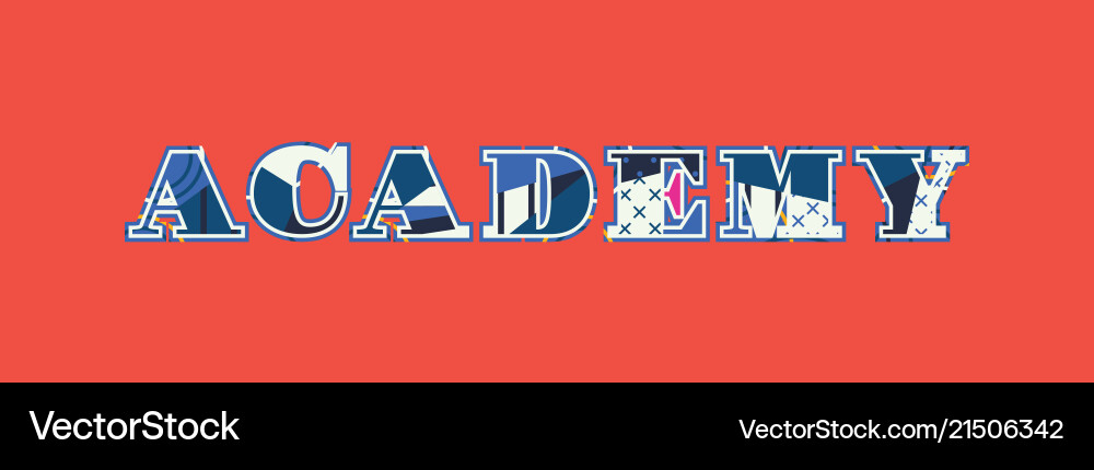 Elegant Academy Word Art Royalty Free Vector Image
