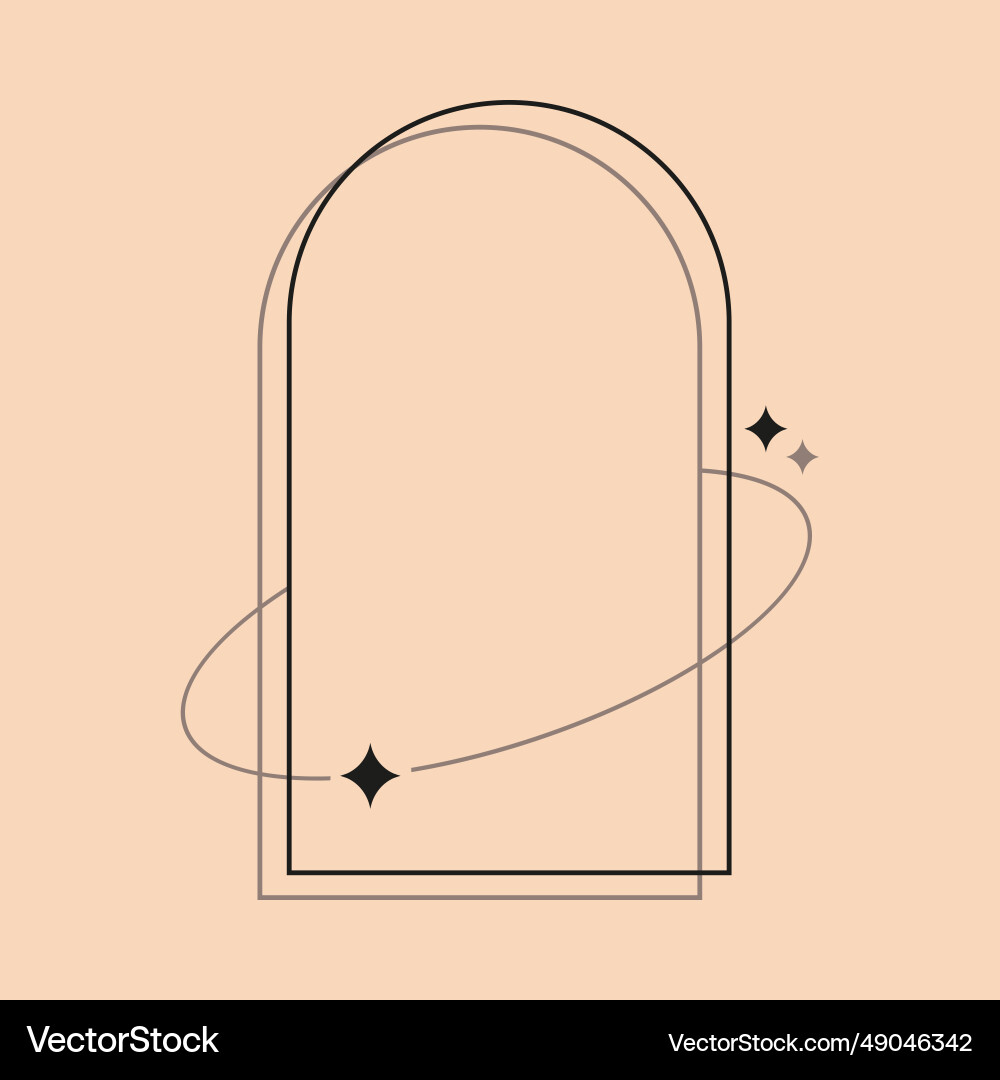 Frame arc arch orbit stylized stars Royalty Free Vector